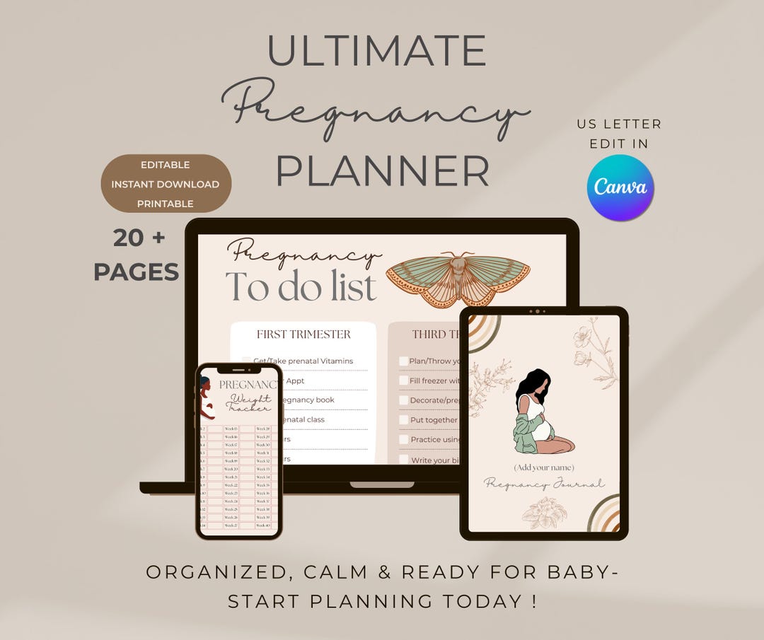 Printable Pregnancy Planner | Digital Maternity Journal | Baby Bump ...