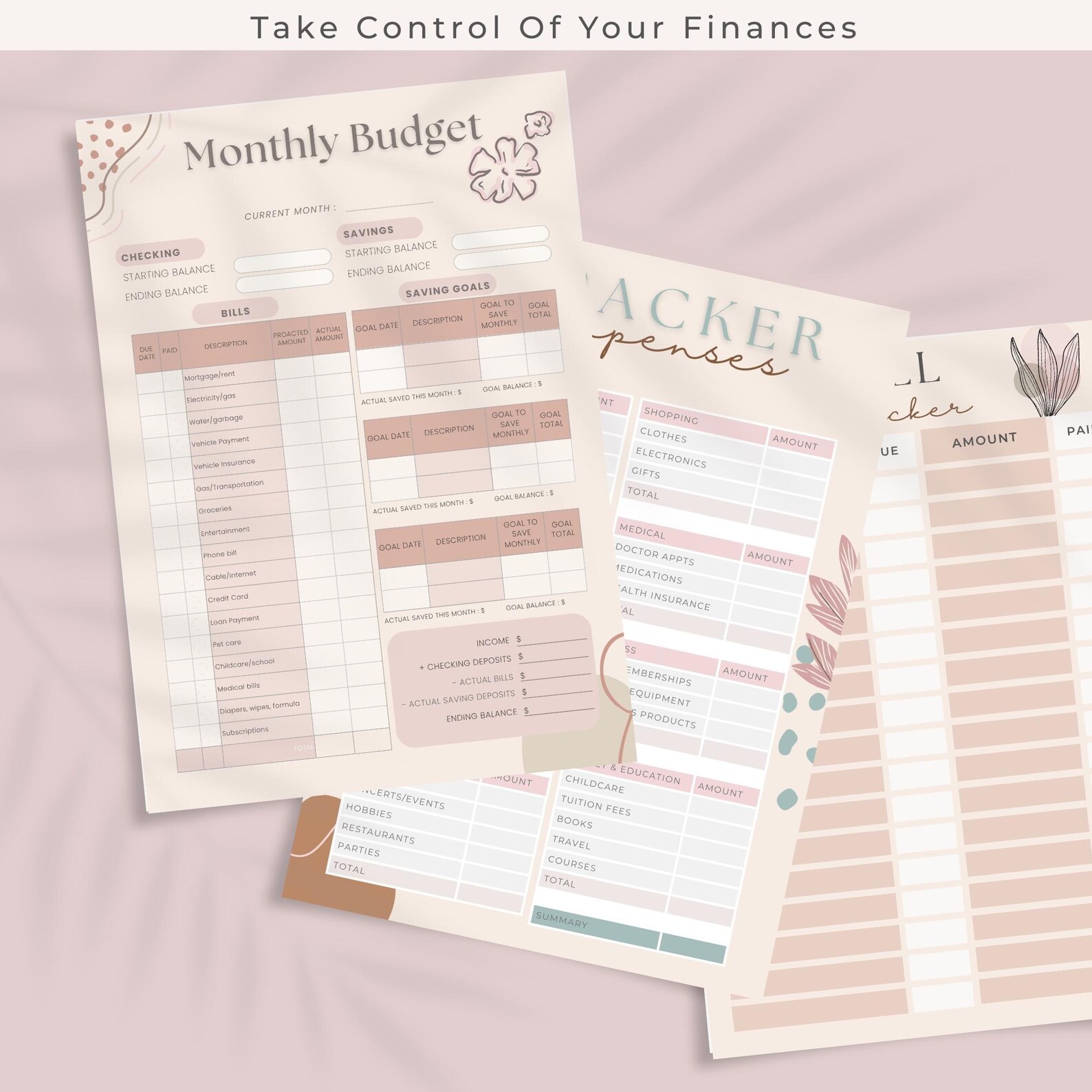 Editable Budget Tracker Bundle | Canva Budget Planner Template ...