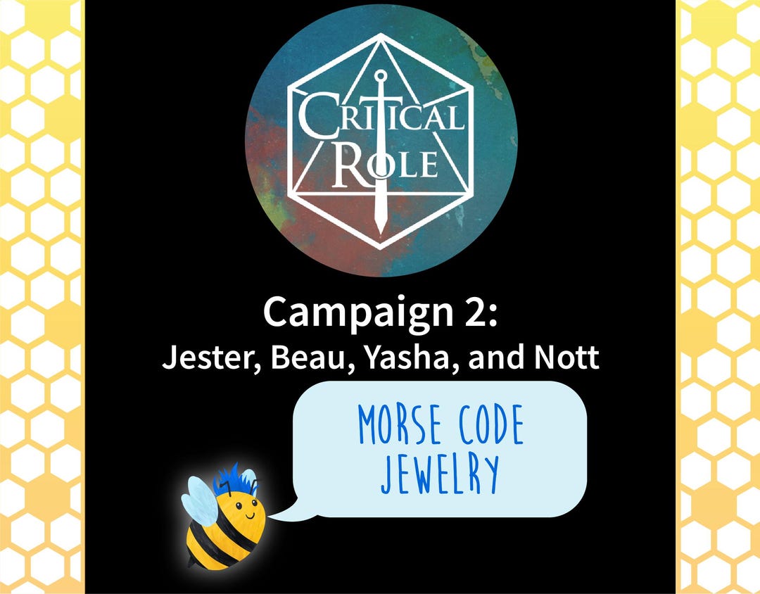 Critical Role Campaign 2 Morse Code Jewelry Jester Beau Yasha Nott Veth ...