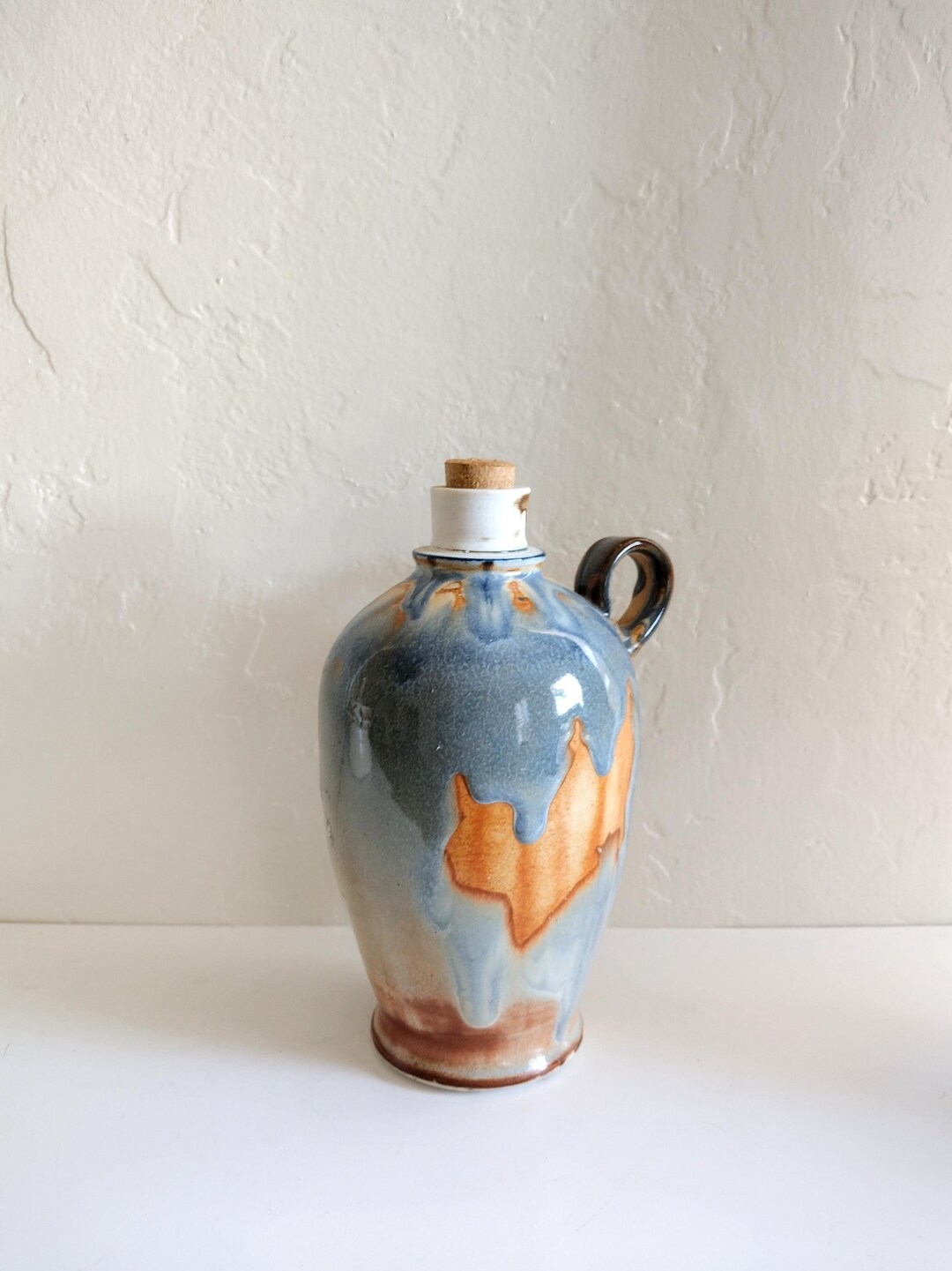 Studio Pottery Ceramic Vessel Jug With Cork Stopper - Etsy