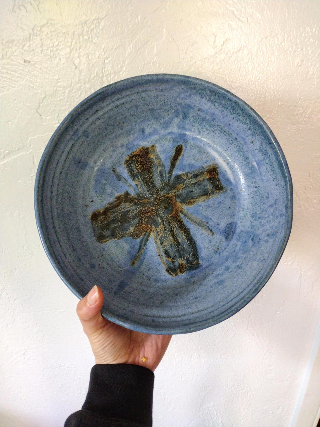 Vintage 9" Blue Star Glazed Studio Pottery Ceramic Plate - Etsy