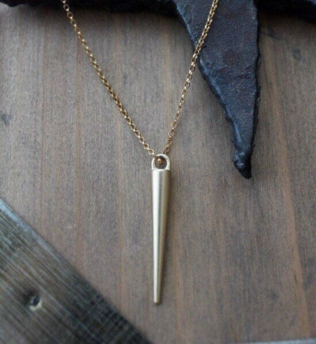Gold Metal Spike Necklace - Etsy