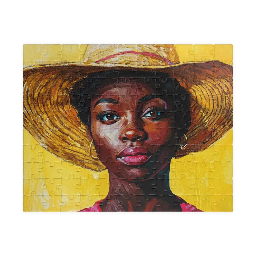 Artistic Puzzle With Portrait Design Black Woman - Unique Gift for Art ...