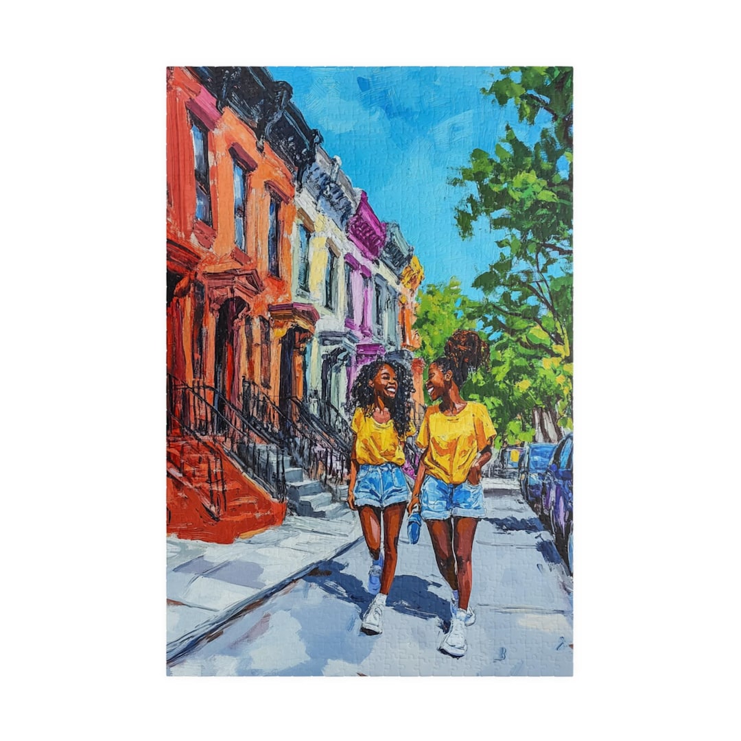Brooklyn Best Friends Puzzle, African American Art, Relaxing Jigsaw - Etsy