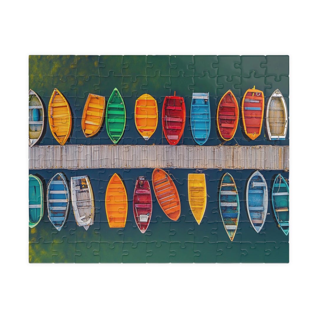 Colorful Boats Puzzle, 110/252/520/1014-piece Jigsaw, Nautical Decor ...