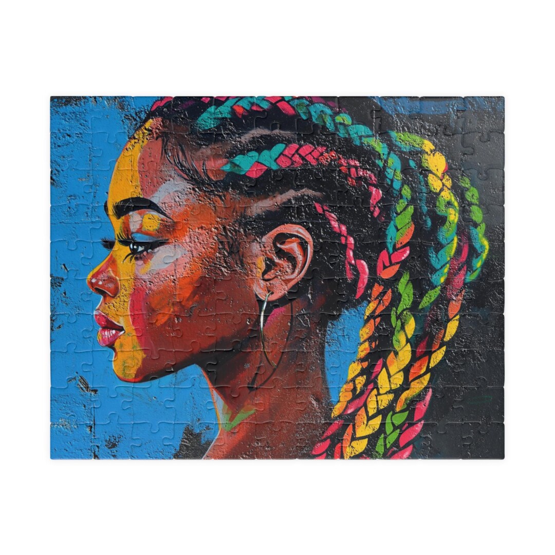 Colorful Braided Hair Puzzle, Artsy Jigsaw, Perfect for Family Game ...