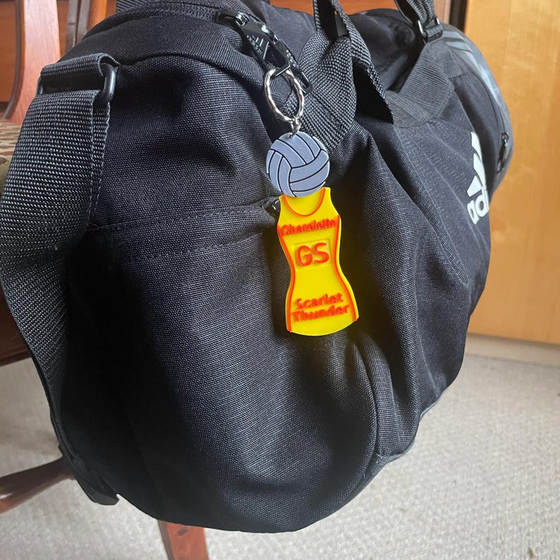 Personalized Netball Uniform Keychain, 3D Printed PLA, Custom Sports ...