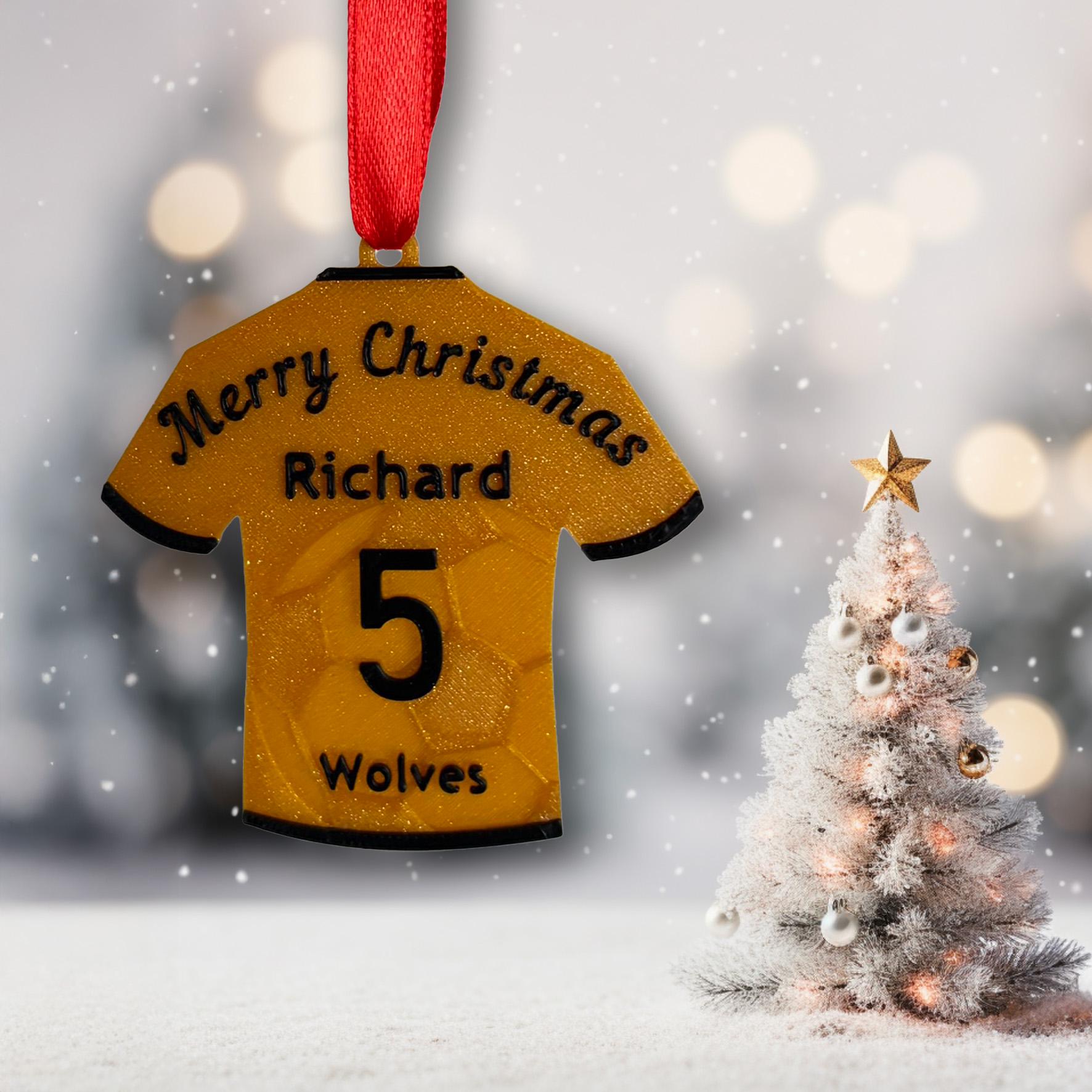 Personalised Christmas Bauble Football Shirt Ornament Custom Soccer ...