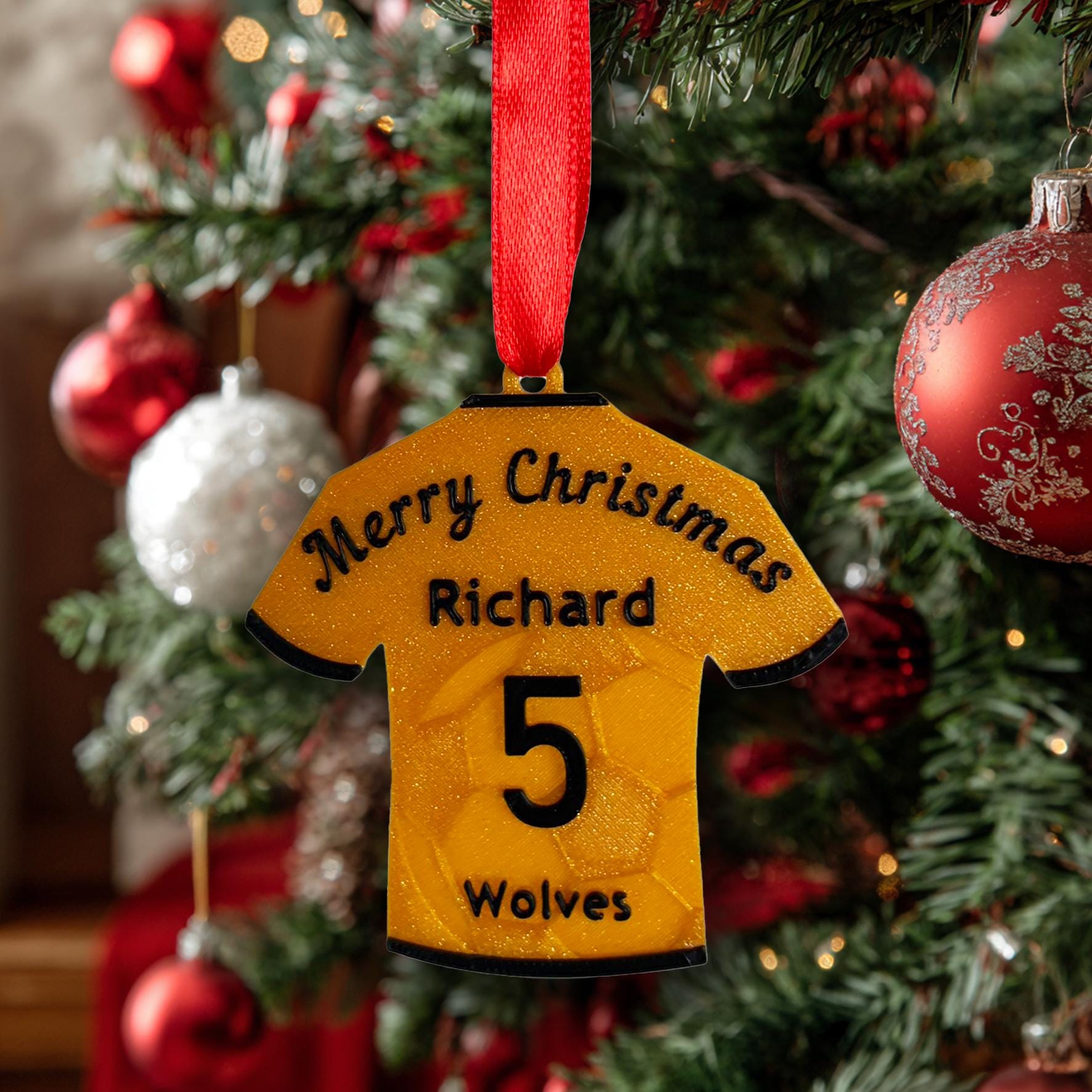 Personalised Christmas Bauble Football Shirt Ornament Custom Soccer ...