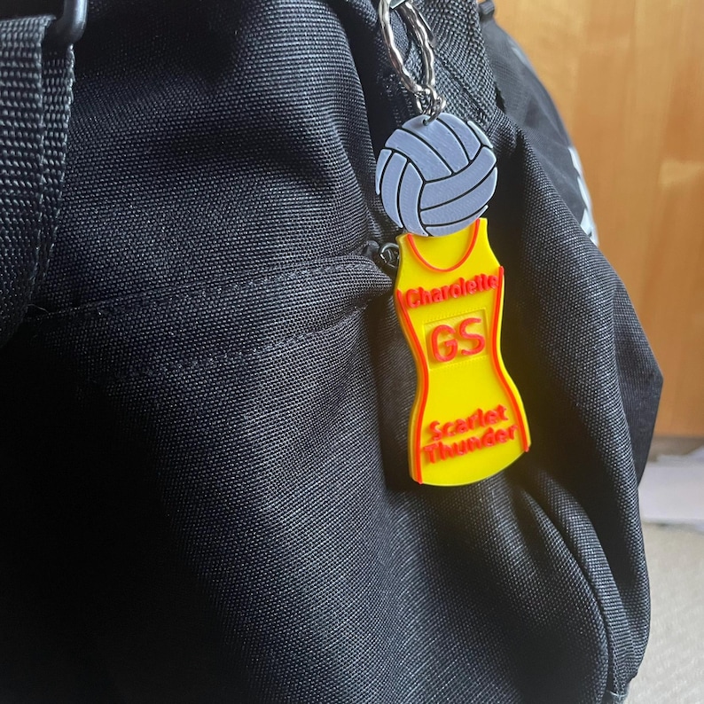 Personalized Netball Uniform Keychain, 3D Printed PLA, Custom Sports ...