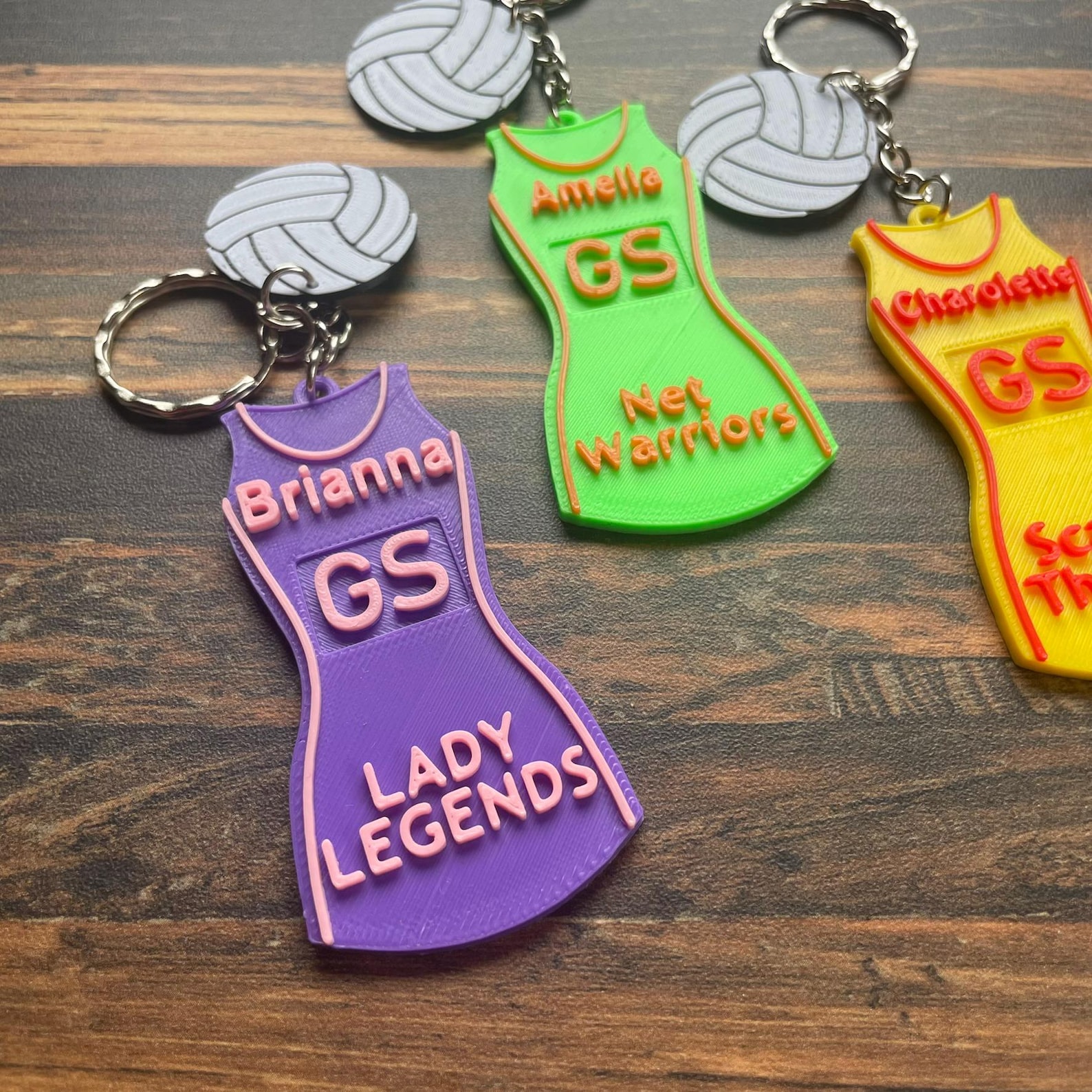 Personalized Netball Uniform Keychain, 3D Printed PLA, Custom Sports ...