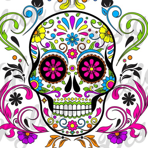Colorful Sugar Skull Clipart