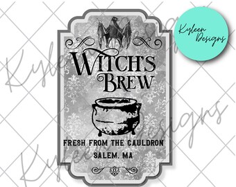 Witches Brew Label for Sublimation Waterslide High Res PNG | Etsy