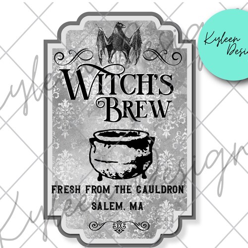 Witches Brew Label for Sublimation Waterslide High Res PNG - Etsy