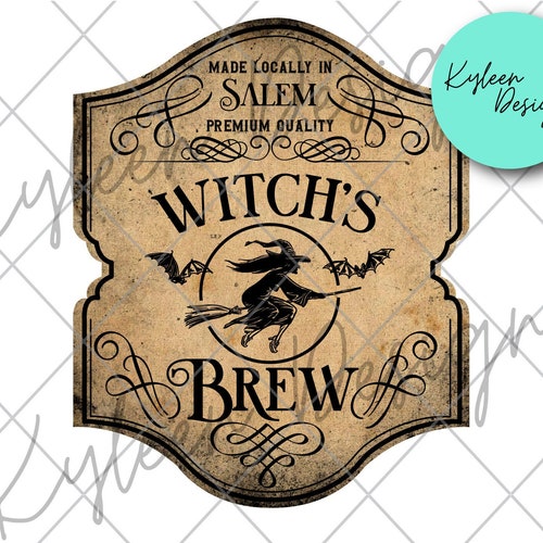 Witches Brew Label for Sublimation Waterslide High Res PNG - Etsy