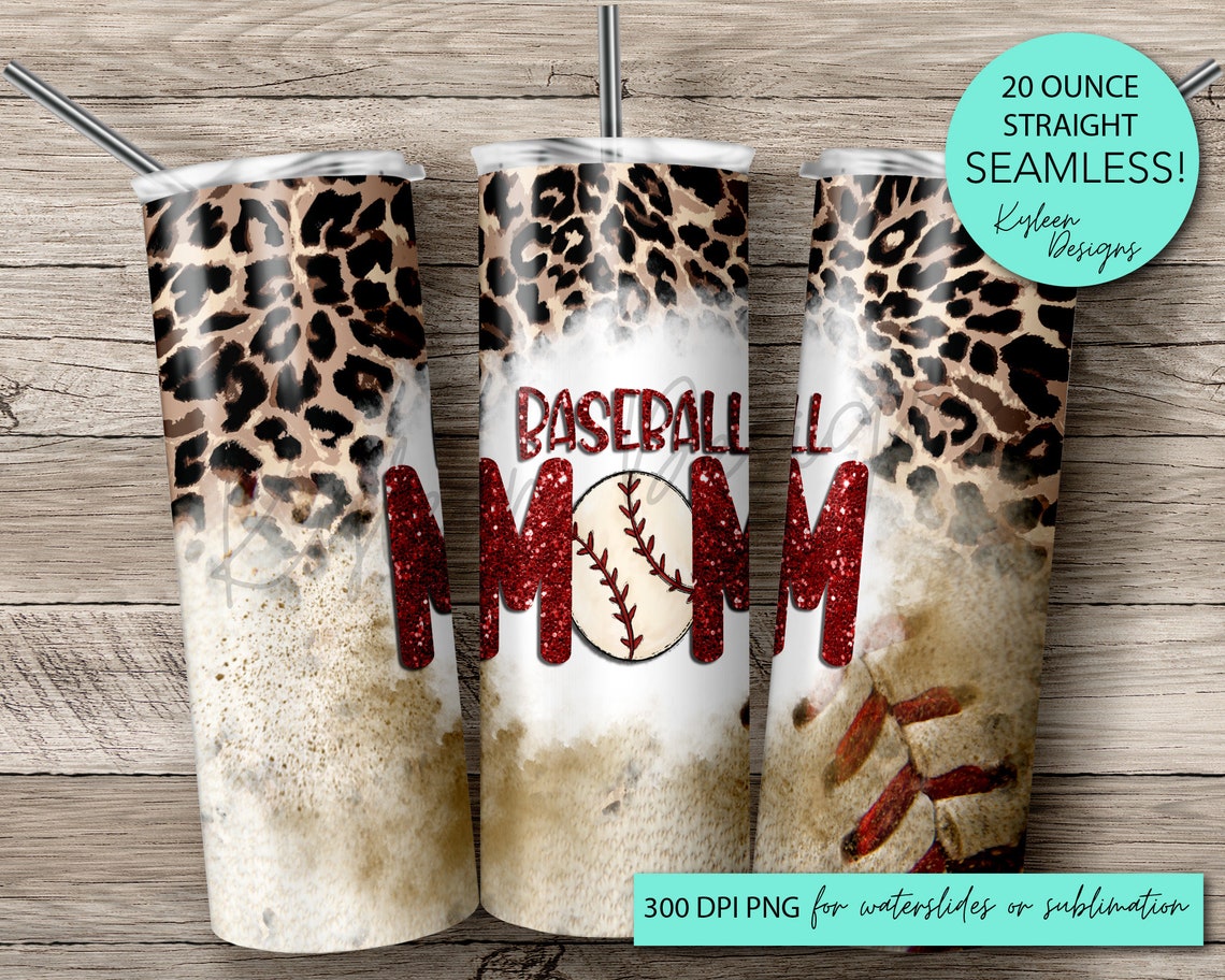 SEAMLESS Leopard Baseball Mom 20 Ounce Tumbler Wrap for - Etsy