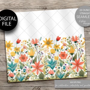 SEAMLESS Pretty Floral Border Wrap 20 Ounce Tumbler Wrap for - Etsy