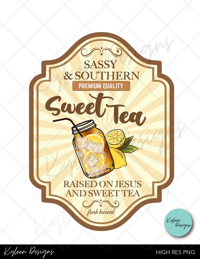 Sweet Tea Drink Label High RES PNG for Coffee/beer Glass - Etsy
