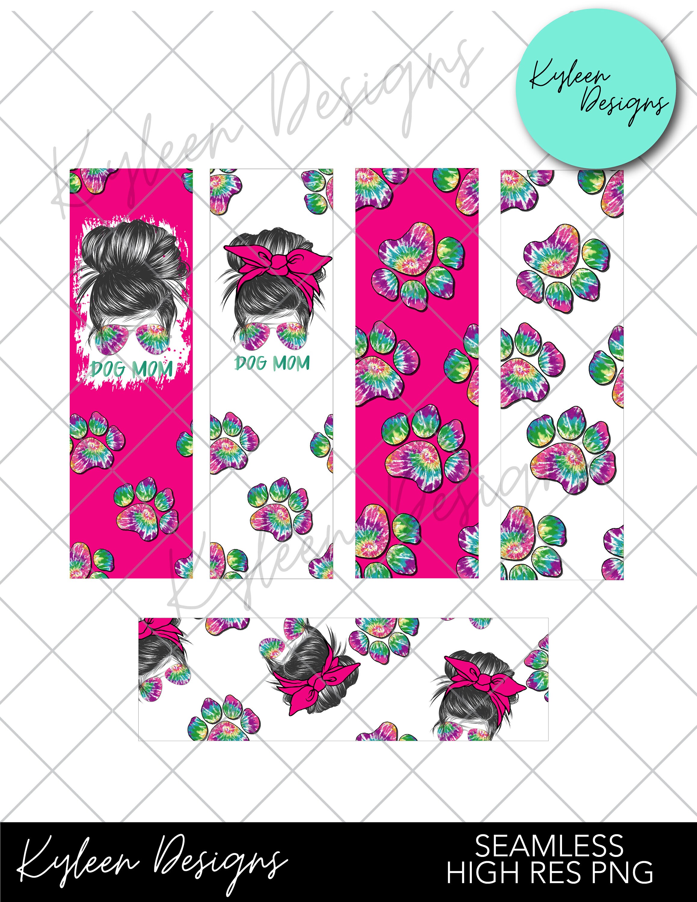 SEAMLESS Dog Mom Life Pen Wraps for Waterslide High RES PNG - Etsy