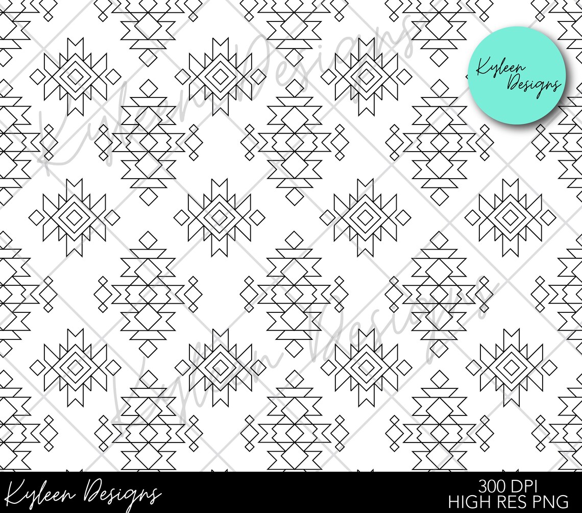 20 Ounce STRAIGHT Seamless Aztec Stencil Template SVG PNG File - Etsy
