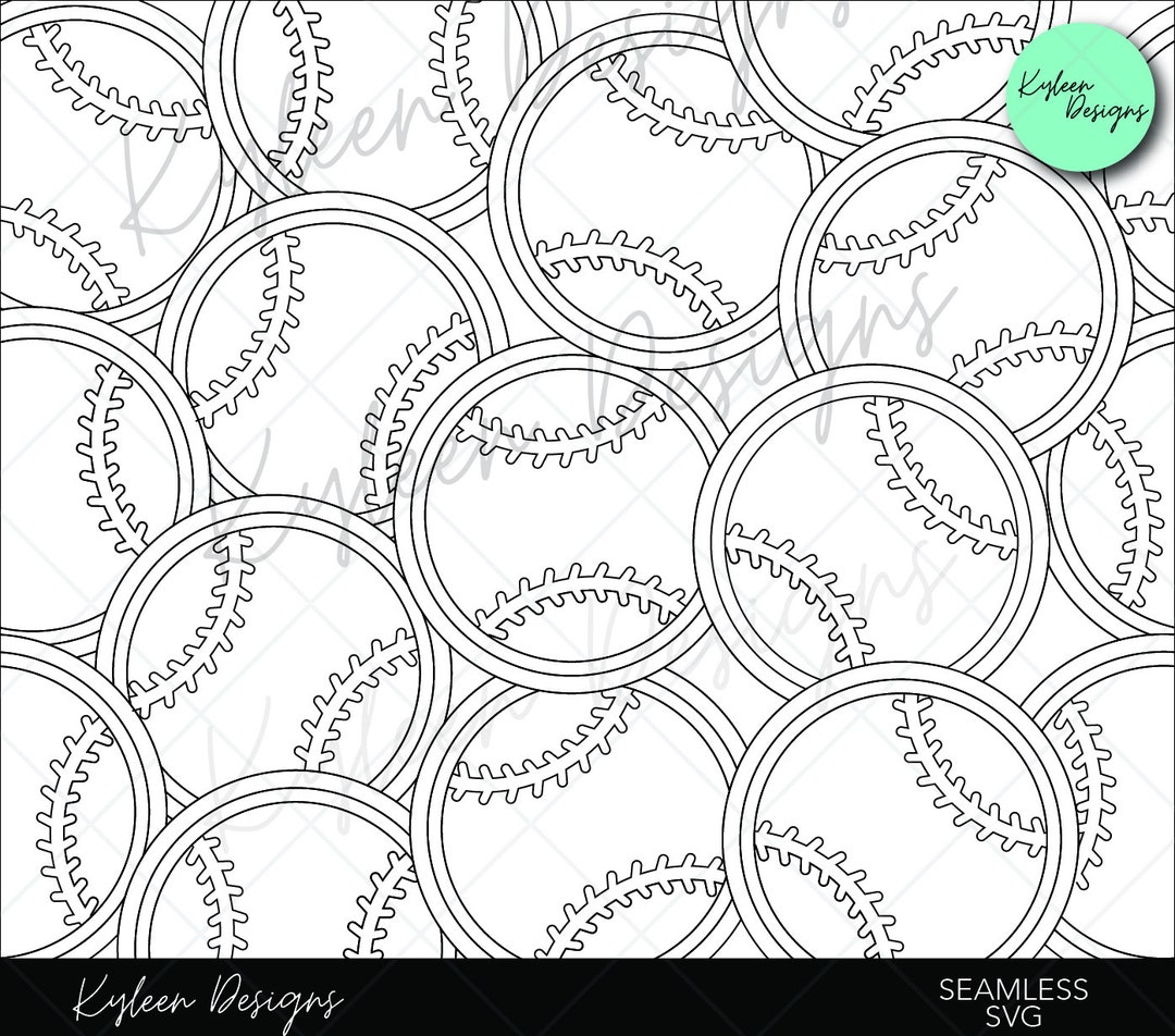 20 Ounce STRAIGHT Seamless Baseball Burst SVG PNG File Stencil Template ...