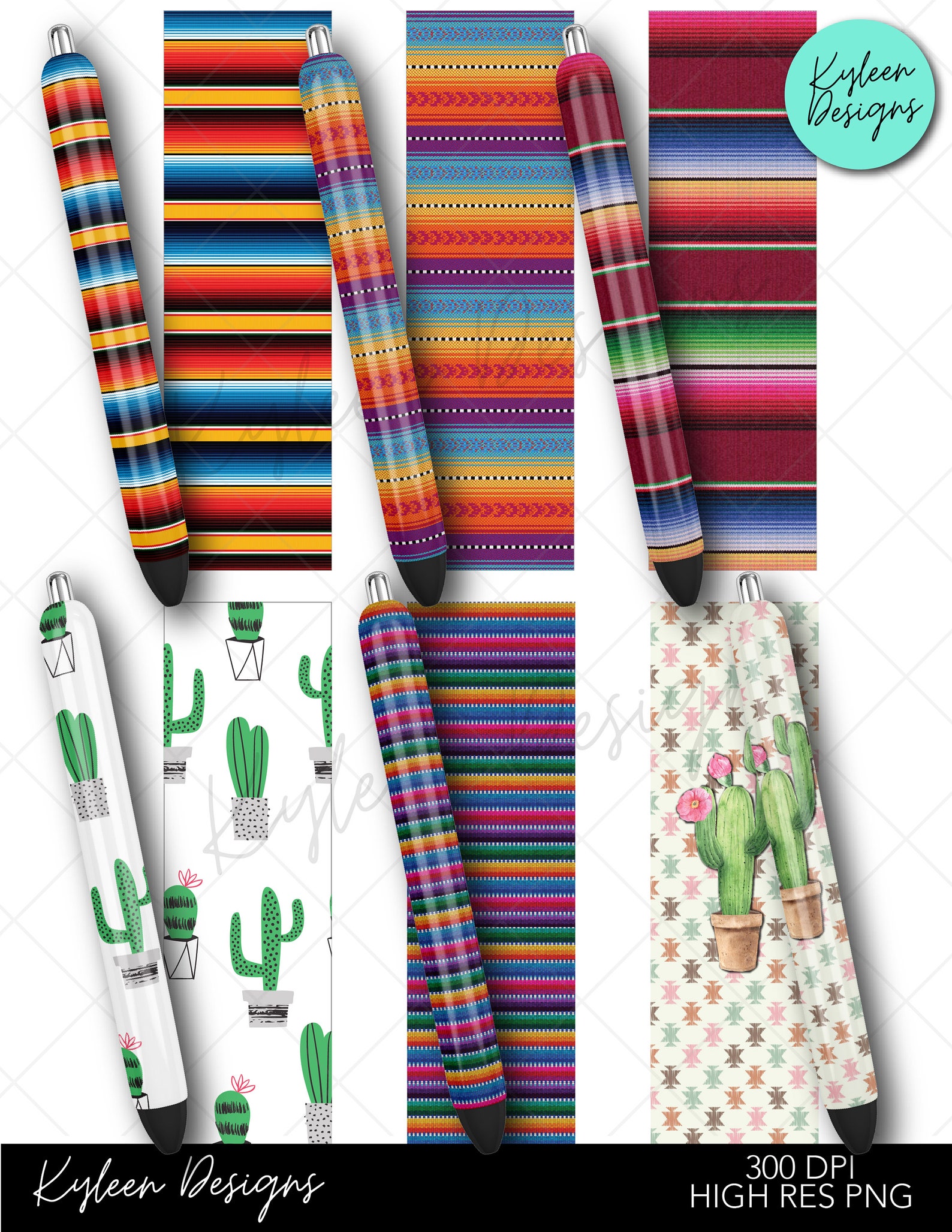 Serape Pen Wraps for Waterslide, Printable Vinyl or Sublimation High ...