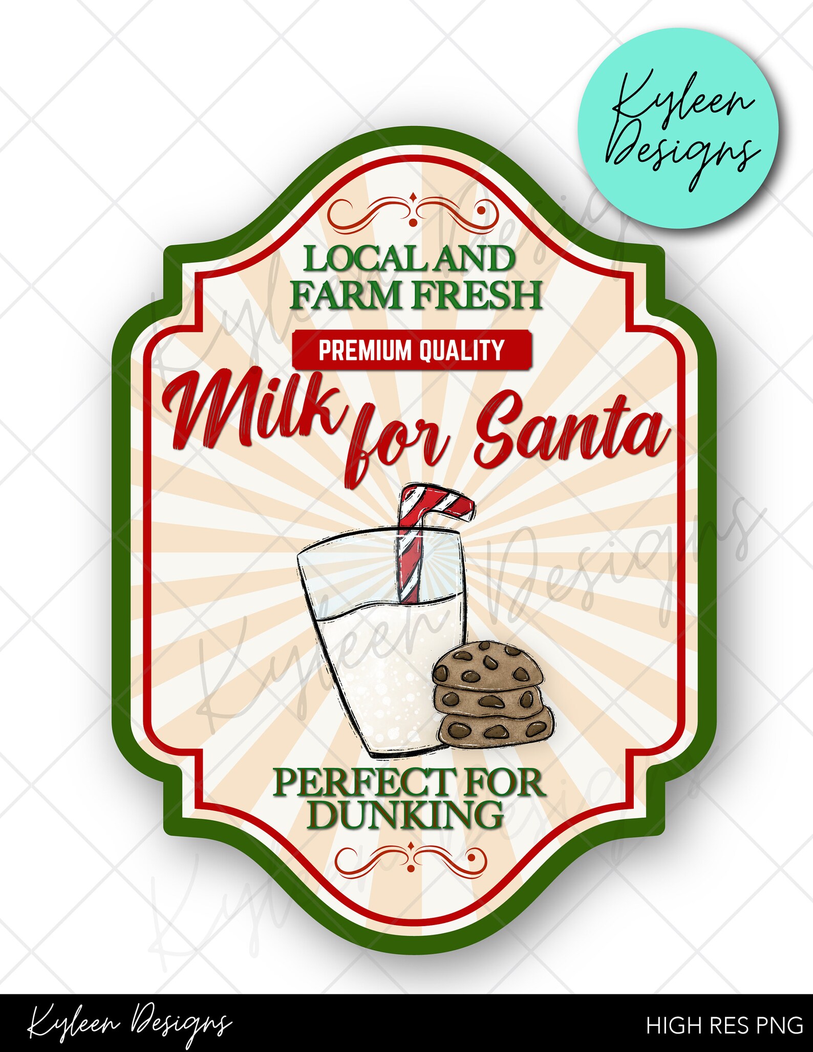 Milk for Santa Label High RES PNG for Coffee/beer Glass - Etsy