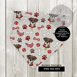 SEAMLESS Boxer Pattern High Res PNG 12x12 - Etsy