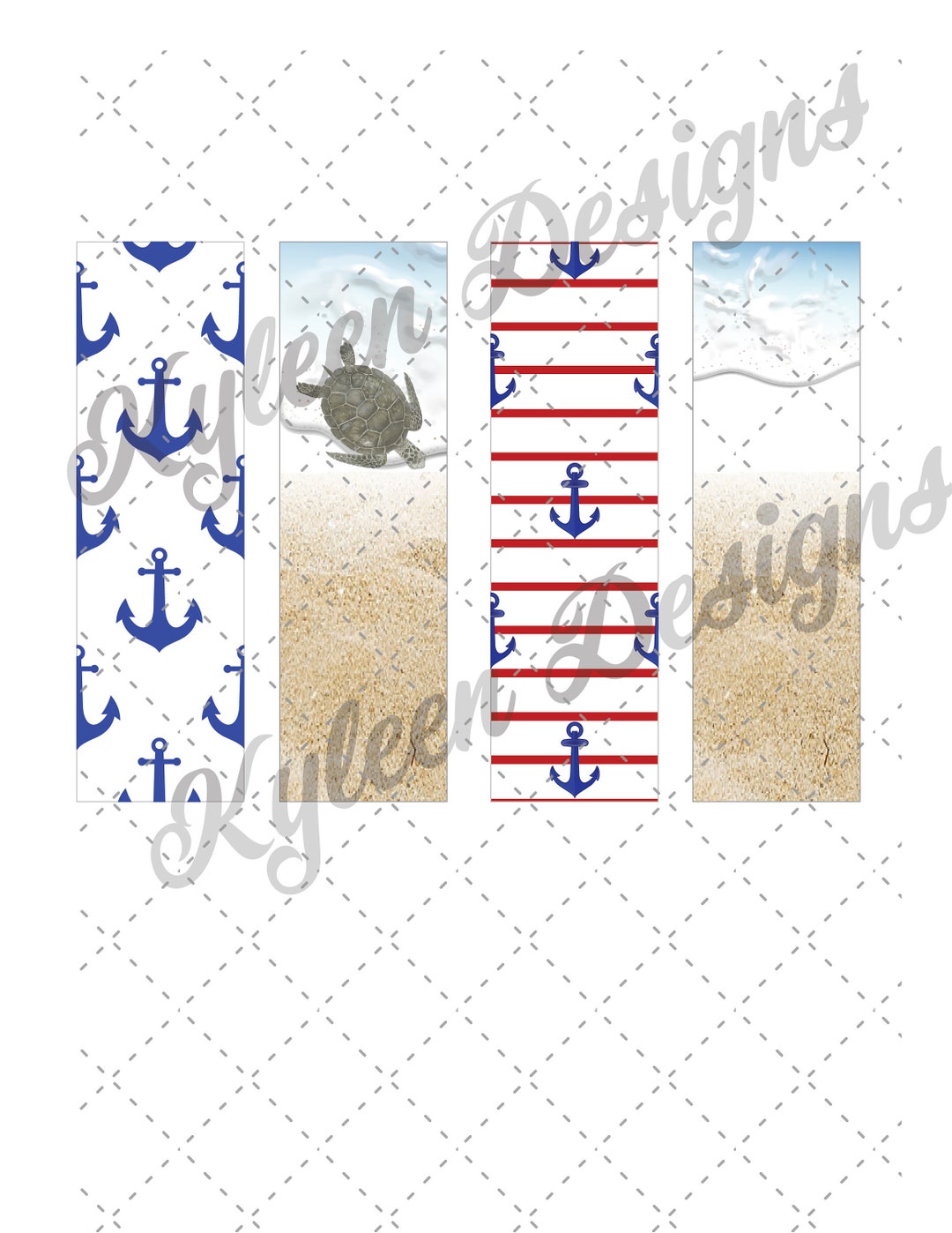 Anchor Nautical Glitter Pen Wrappers™ for Waterslide or Vinyl PNG File ...
