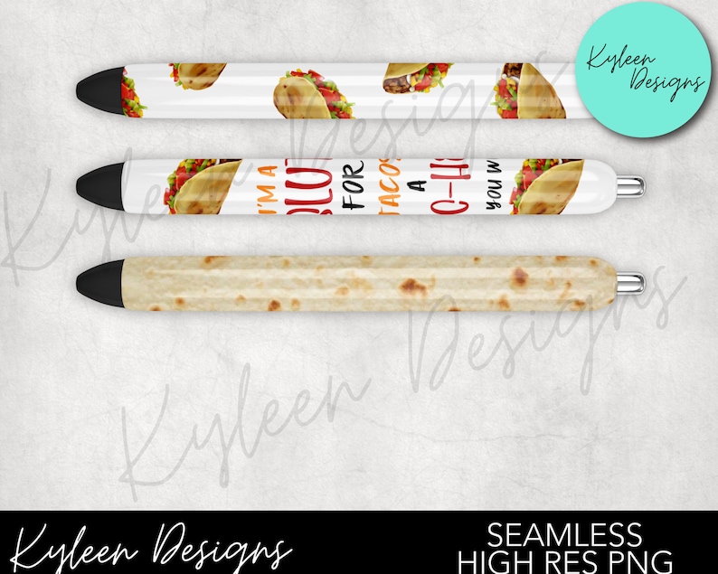 SEAMLESS Taco Lover Pen Wraps for Waterslide High RES PNG | Etsy