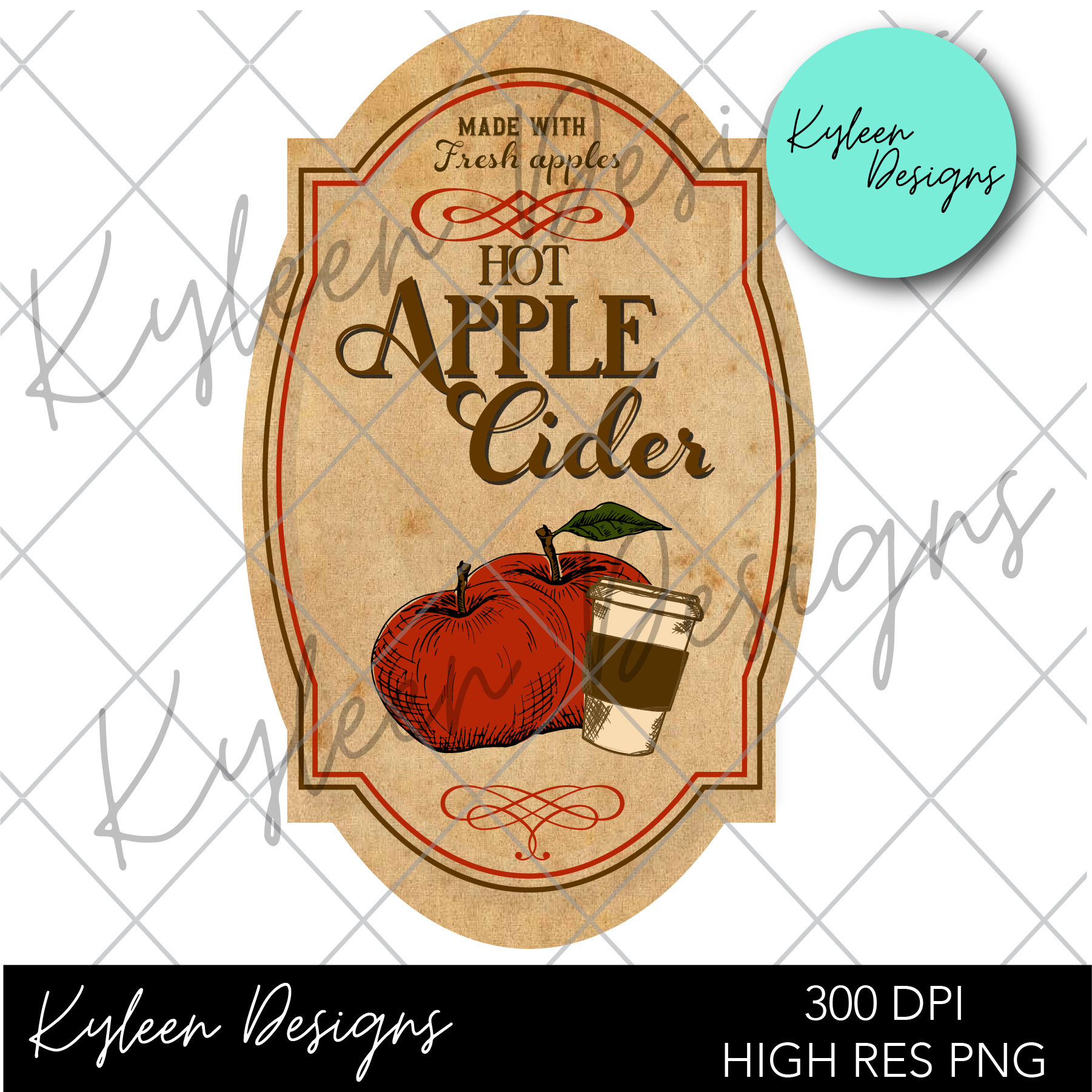Digital Apple Cider PNG INSTANT DOWNLOAD Digital File Sublimation ...