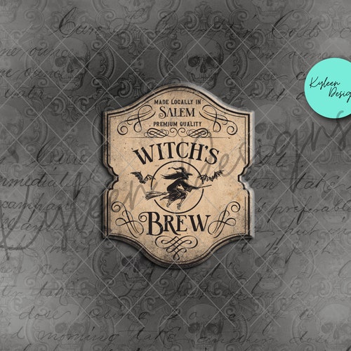 Witches Brew Label for Sublimation Waterslide High Res PNG - Etsy