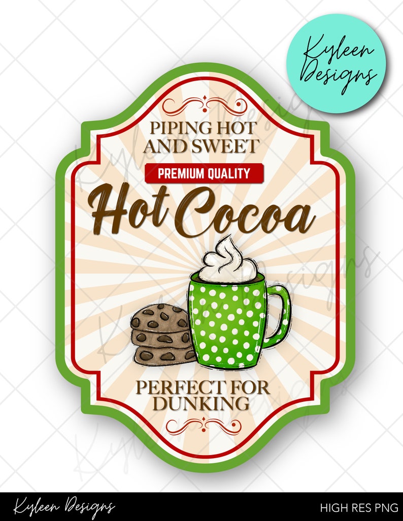Hot Cocoa Label High RES PNG for Coffee/beer Glass - Etsy
