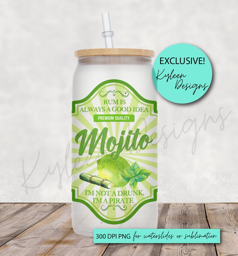 Mojito Drink Label High RES PNG for Coffee/beer Glass - Etsy