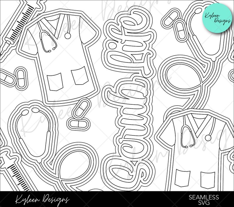 20 Ounce STRAIGHT Seamless Medical Scrub Life SVG PNG File - Etsy