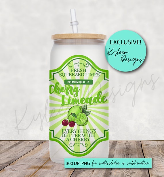 Cherry Limeade Drink Label High RES PNG for Coffee/beer Glass - Etsy