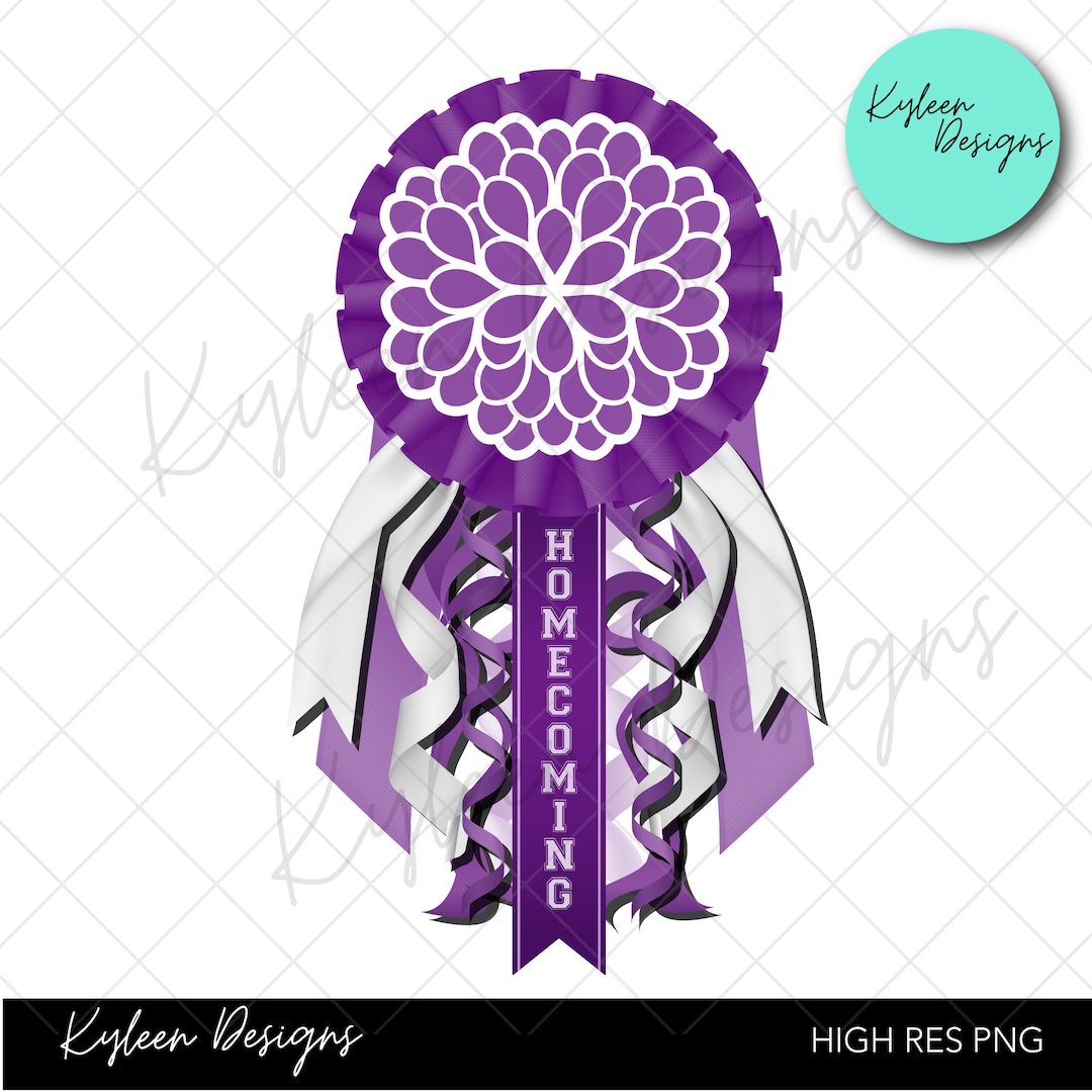 Homecoming Mum Purple Artwork for Sublimation, Waterslide High Res PNG ...