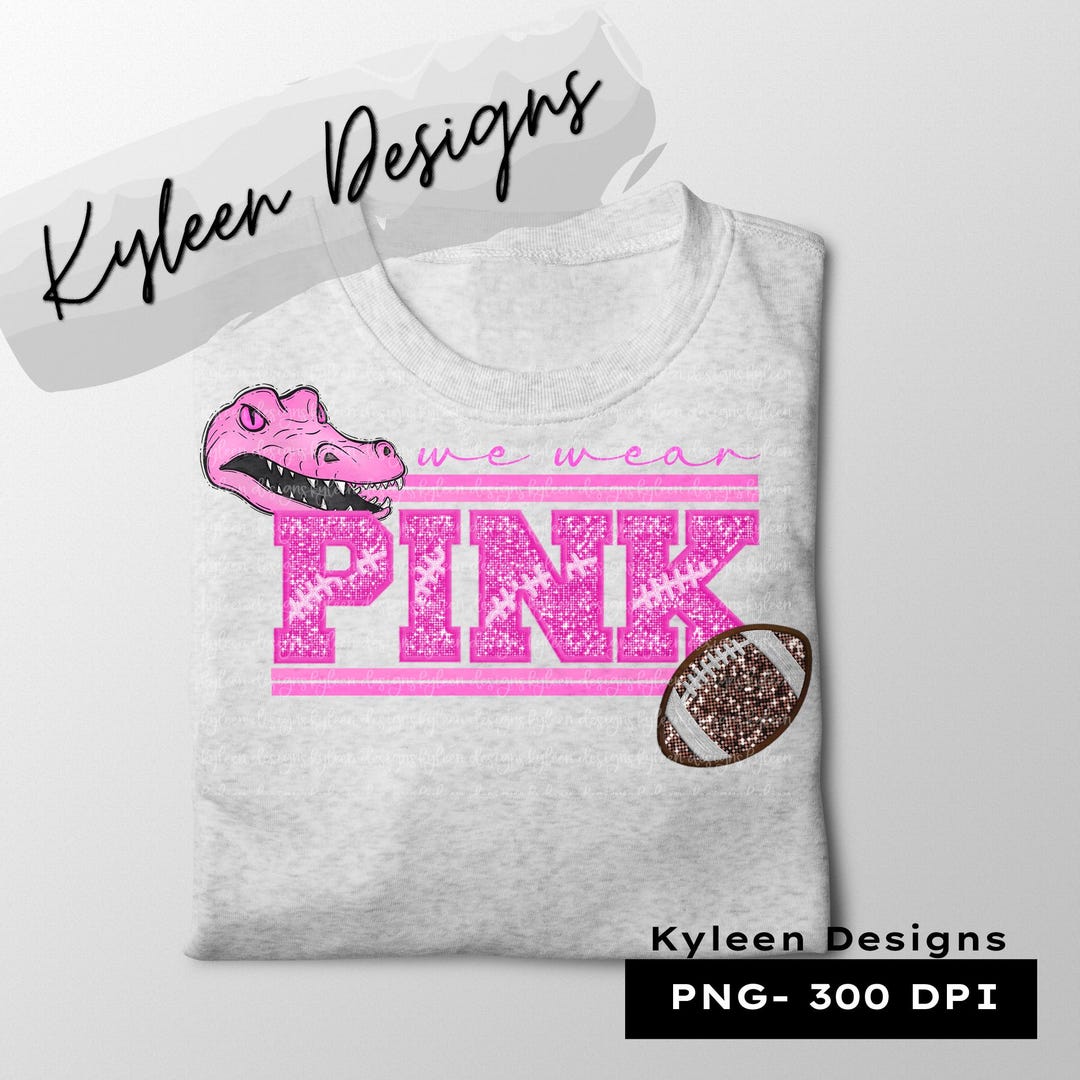 We Wear Pink Gators Mascot Football Breast Cancer Awareness Month ...