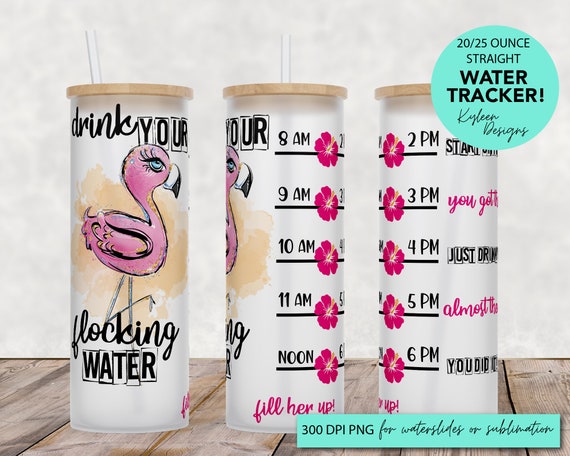25 Oz Glass Tumbler Drink Your Flocking Water Flamingo Water - Etsy