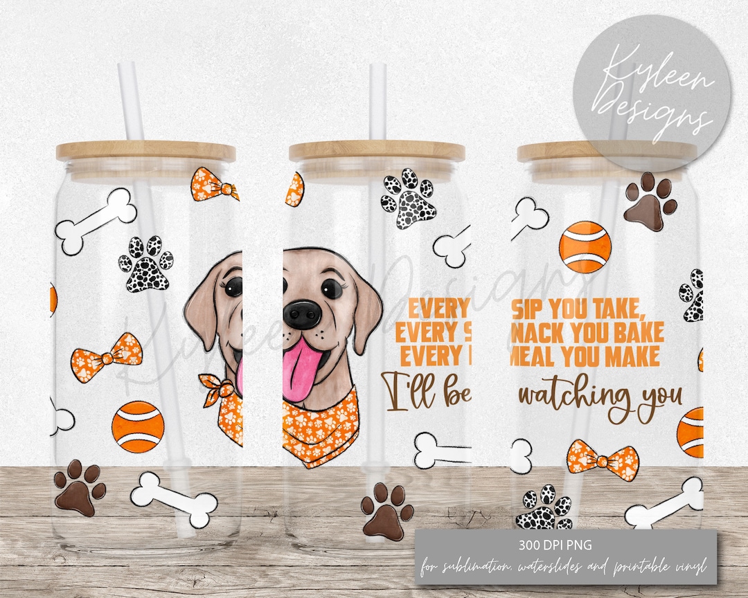 16 Ounce Lab Dog PNG High Res Digital File Beer-coffee Glass for UVDTF ...