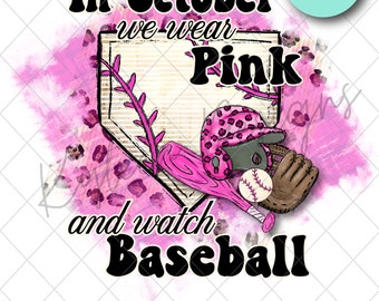 Baseball Breast Cancer Png - Etsy