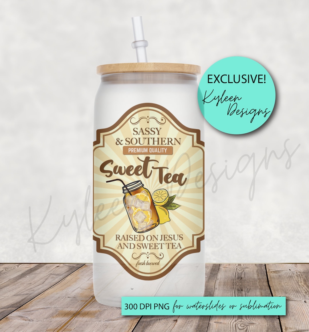 Sweet Tea Drink Label High RES PNG for Coffee/beer Glass - Etsy