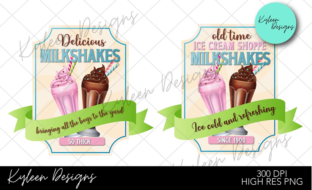 Milkshake Label PNG DIGITAL FILES - Etsy
