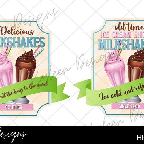 Milkshake Label PNG DIGITAL FILES - Etsy