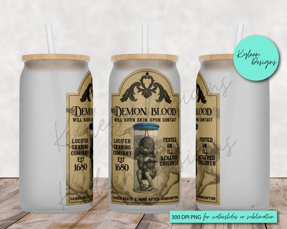 Demon Blood Label High RES PNG for Coffee/beer Glass - Etsy