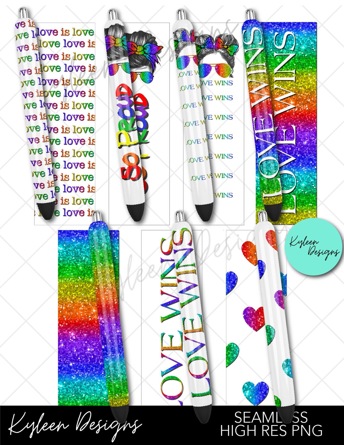 SEAMLESS Pride Pen Wraps for Waterslide High RES PNG - Etsy