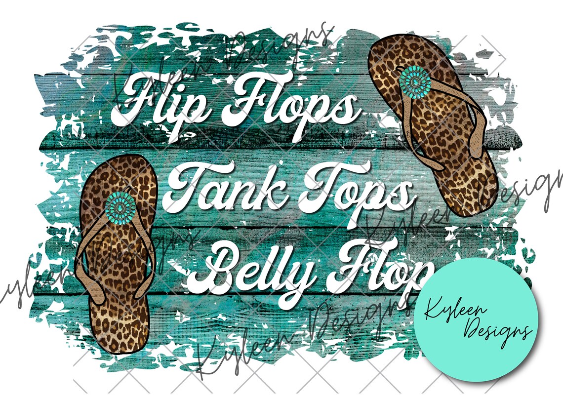 Flip Flops Tank Tops belly flops for sublimation | Etsy