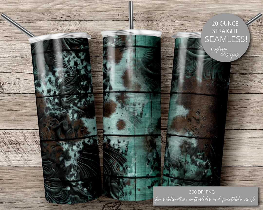 SEAMLESS Western Distress Tooling Wrap 20 Ounce Tumbler Wrap - Etsy