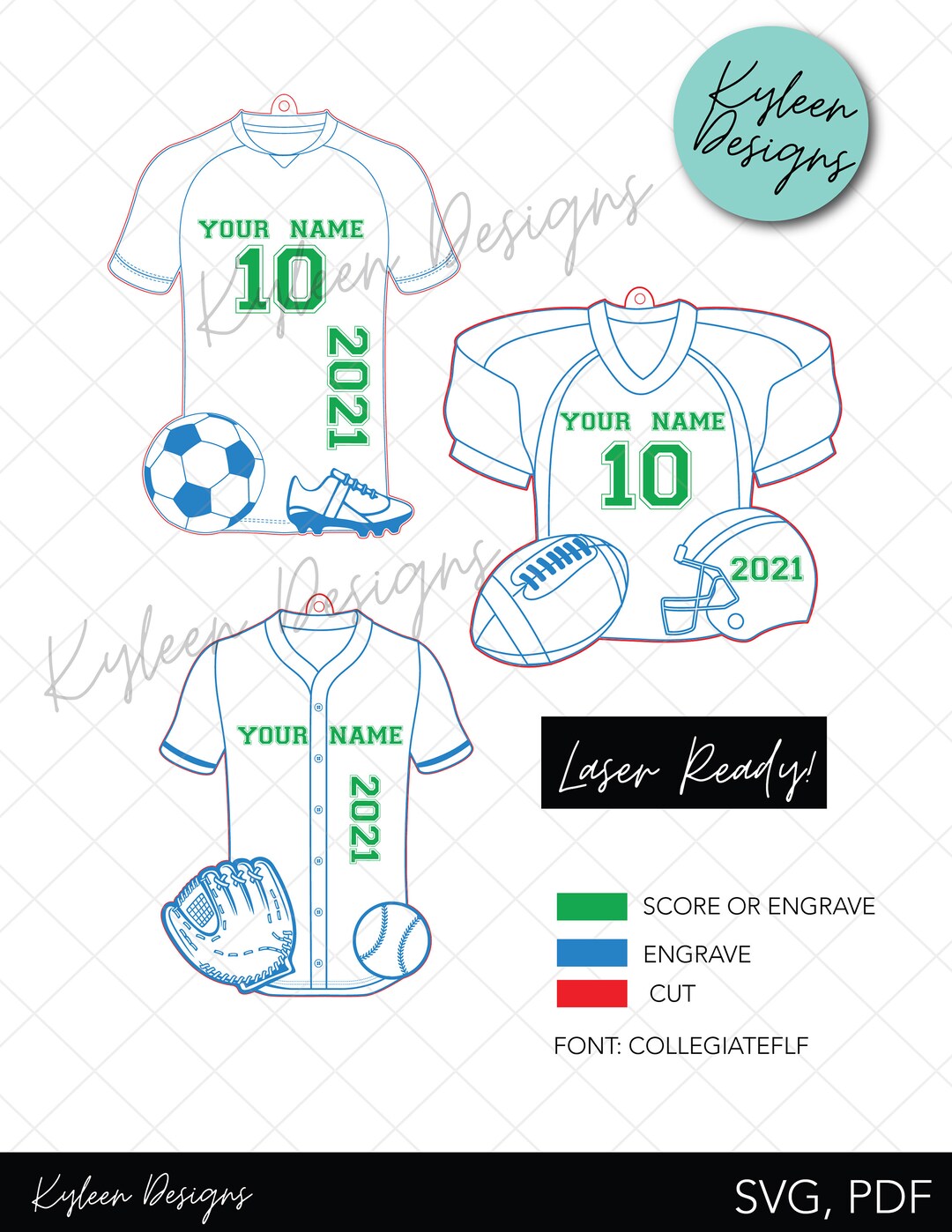 DIGITAL FILE Soccer, Baseball, Football Svg,pdf- Laser Ready Cut File ...