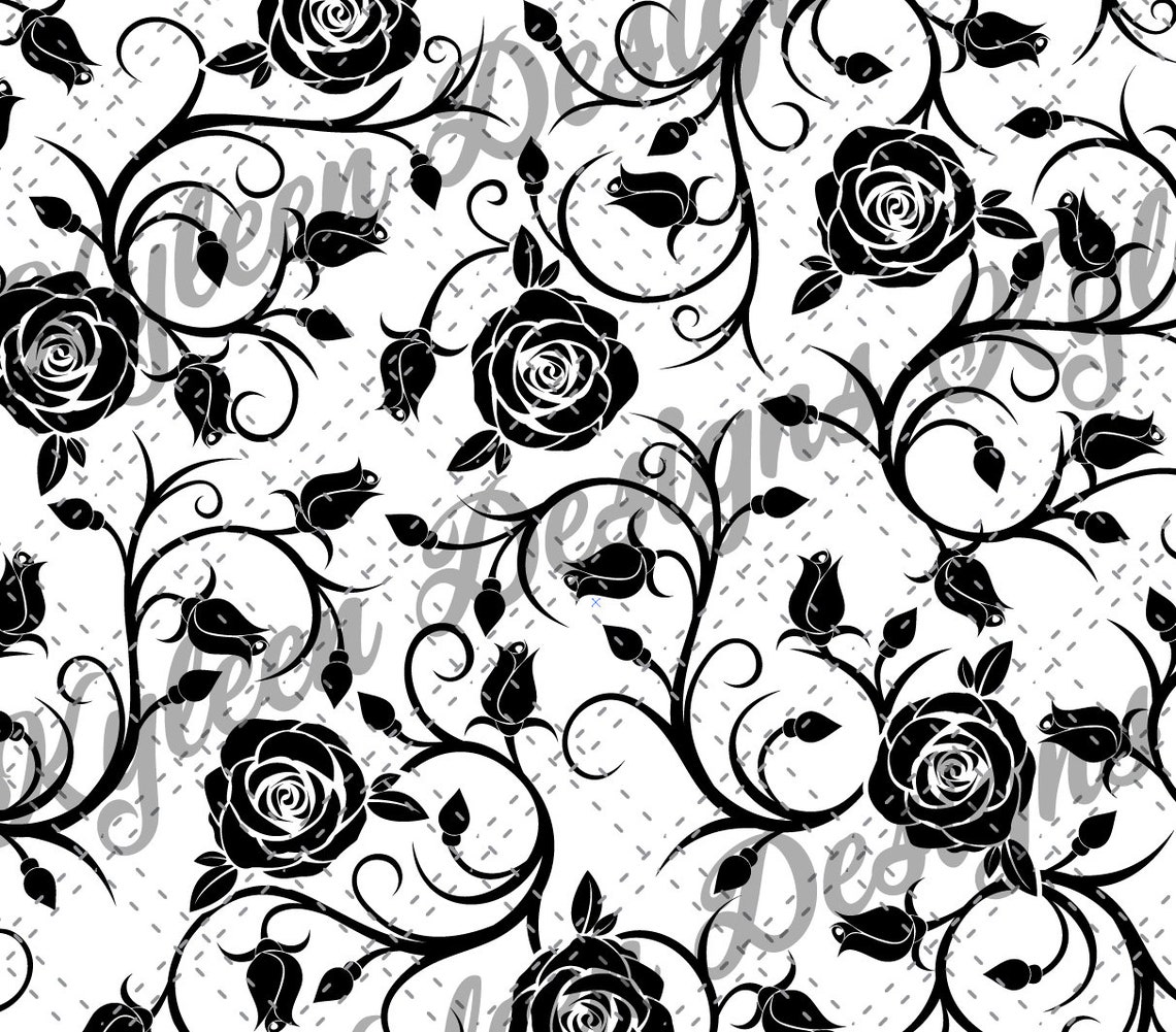 Straight for 20 Ounce Seamless Rose Scroll Leather Tooling - Etsy